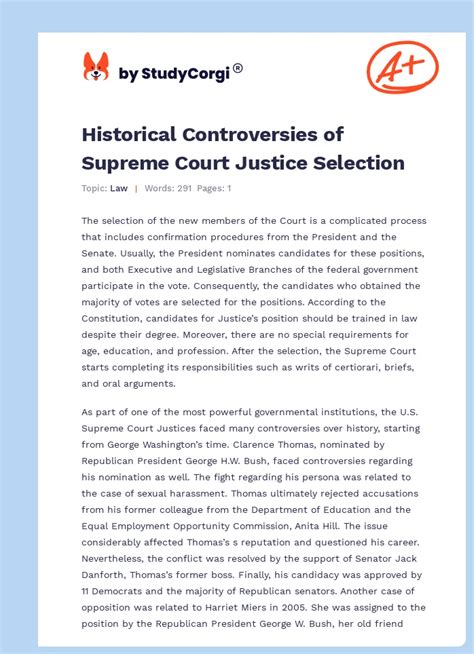 Historical Controversies Of Supreme Court Justice Selection Free