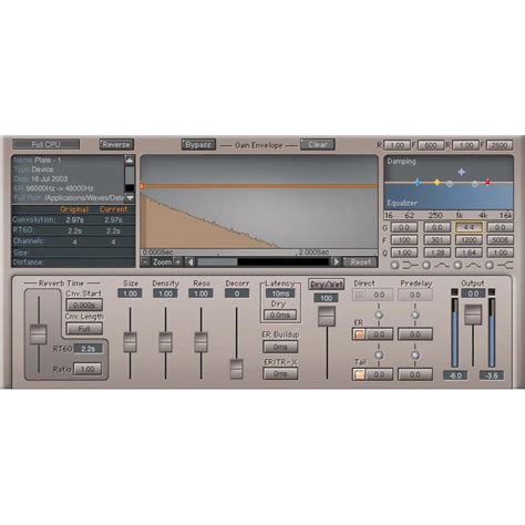 Waves Ir1 Convolution Reverb Convolution Reverb Plugin Melody In