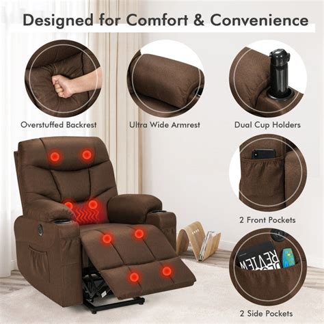 Electric Power Lift Recliner Sofa Fabric Massage Chair With Heated Vib