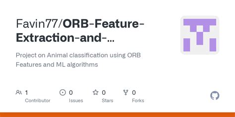 Github Favin77orb Feature Extraction And Classification Project On