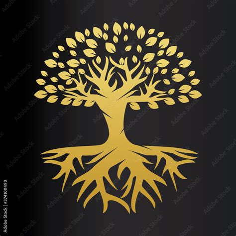 Nature Tree And Root Icons Vector Logo Icons Tree Icons Template Icons With Transparent