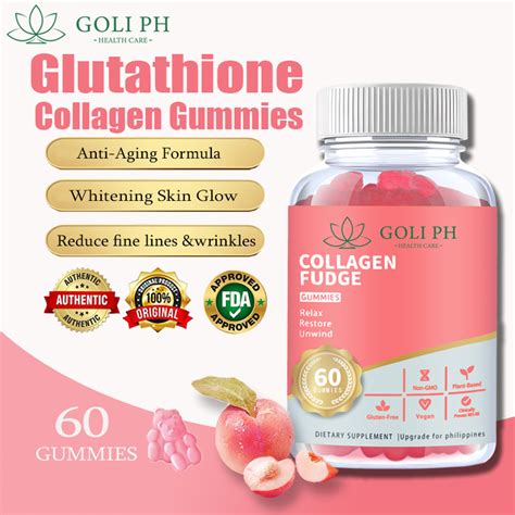 Original Goli Ph Glutathione Collagen Glow Gluta Gummies Anti Aging Whitening Skin Supplement