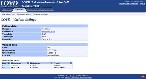 Lovd An Open Source Dna Variation Database System