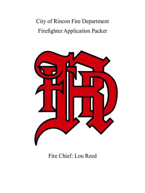 Fillable Online Firefighter Application Fax Email Print Pdffiller