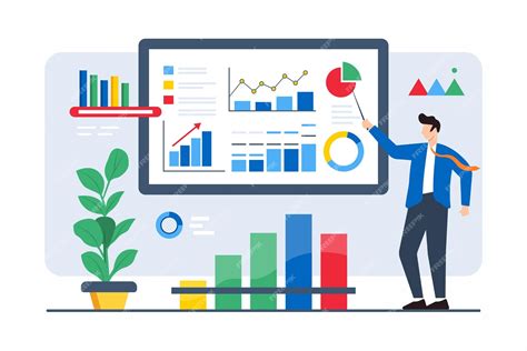 Premium Vector Flat Illustration Of Man Analyzing Market Trends