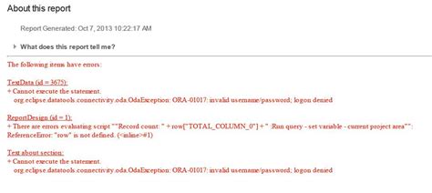 Rqm 402 Test Cases Live Reports Runs And Shows Oracle Error Ids