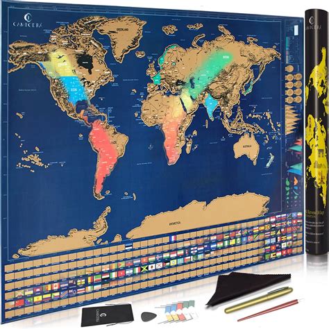 Deluxe Erase World Travel Map Scratch Off World Ma Vicedeal