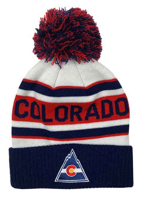 Adidas Mens Colorado Rockies Nhl Hockey Knit Hat Beanie Skull Cap