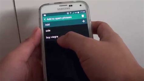 Samsung Galaxy S5 How To Block Spam Text Messages Using Text Phrases Youtube