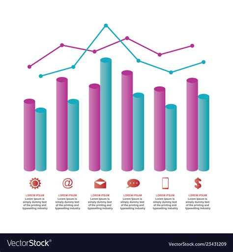 Bar Chart Graph Diagram Statistical Business Vector Image