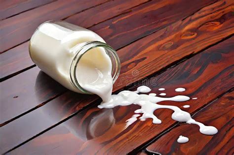 Error De Leche Derramada Espacio De Mesa De Madera Stock De Ilustración