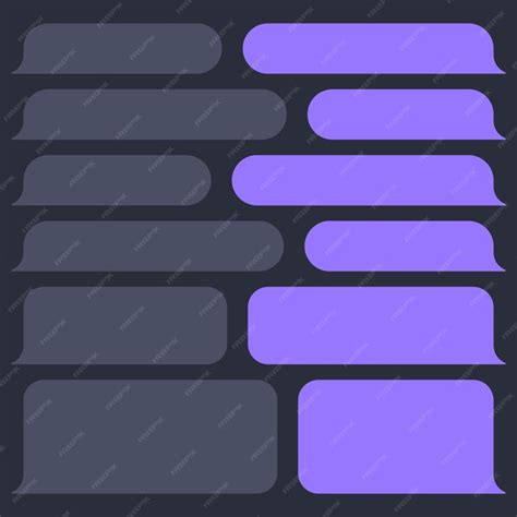 다양한 메시지 버블을 비우기 채팅 또는 메신저 음성 버블 Sms 텍스트 프레임 짧은 메시지 보내기 어두운 모드 터 일러스트 프리미엄 벡터