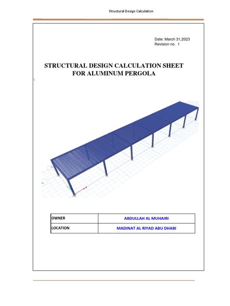 Structural Design Calculation Sheet Pdf Bending Pascal Unit