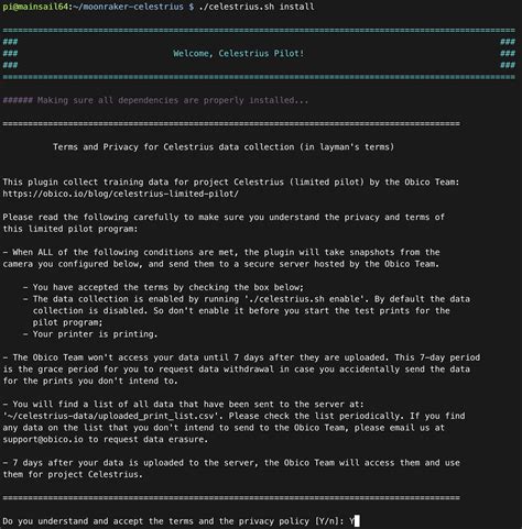 Celestrius Data Collection Guide Klipper Obico