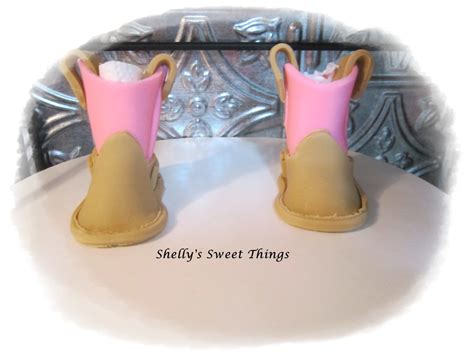 My First Try At Gumpaste Cowgirl Boots Cake Toppertemplate From Cc