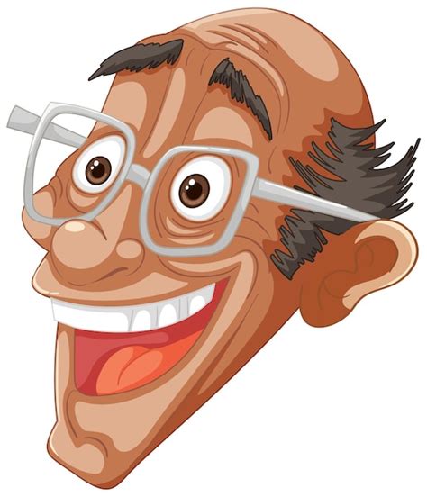 Free Vector Cheerful Cartoon Man With Glasses