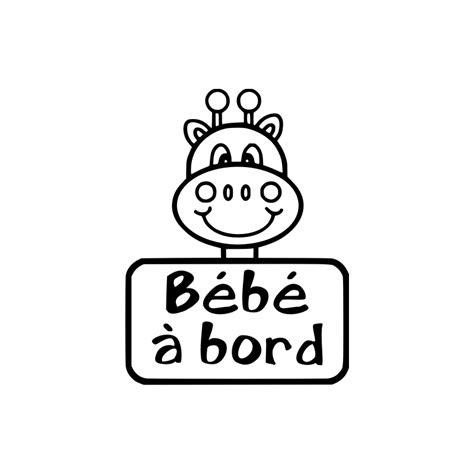 Sticker Et Autocollant Bébé à Bord Girafe