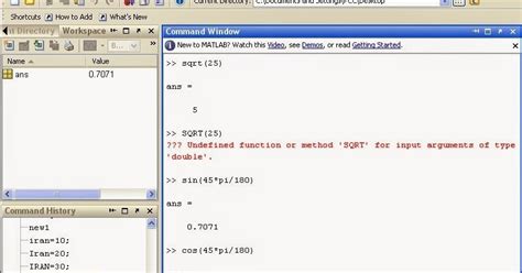 Product Design Engineering Matlab Tutorial Matlab Matrix Main Functions Matlab Examples