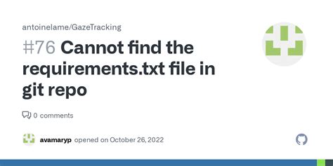 Cannot Find The Requirementstxt File In Git Repo · Issue 76