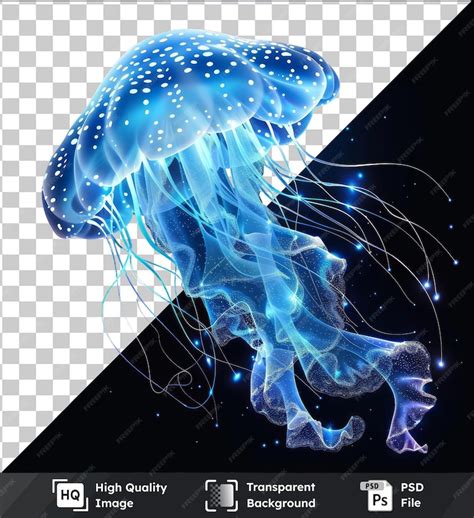 Premium Psd Abstract Vector Bioluminescence Symbol Deep Sea Blue