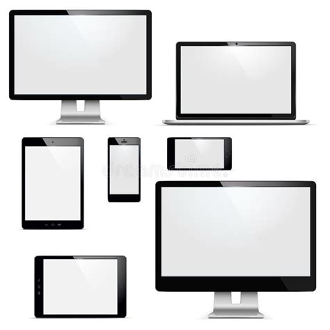 Electronic Device Icons Flat Design Stock Vector Illustration Of