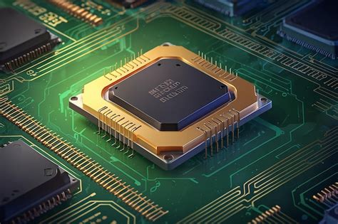 Realistic Microchip Processor Background Premium Ai Generated Image