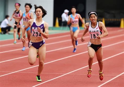 陸上女子400 大会記録更新 諫早・小鉢が“一騎打ち”制す 第73回県高校総合体育大会 第1日 ｜ 長崎新聞