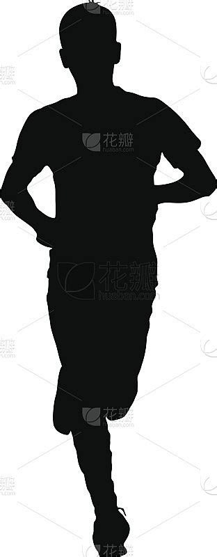 剪影。短跑运动员，男人。矢量图
