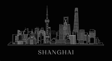 Line Shanghai Skyline Stock Illustrations 619 Line Shanghai Skyline