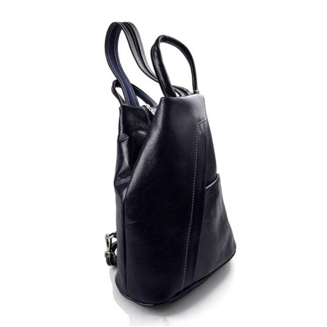Bolso De Cuero Genuino Mochila De Hombre De Piel Azul
