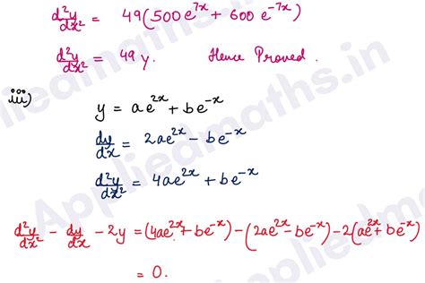 q2 i if y aemx be mx prove that y2 m2y 0 ii if y 500e7x