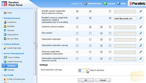 Setting Up Email Notifications In Plesk