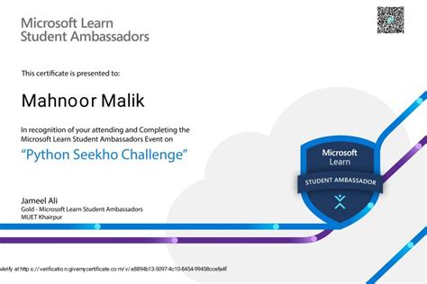 Finished Python Seekho Challenge With Mlsa Muet Khairpur Mahnoor