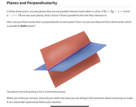 Solved Planes And Perpendicularityin Three Dimensions Any