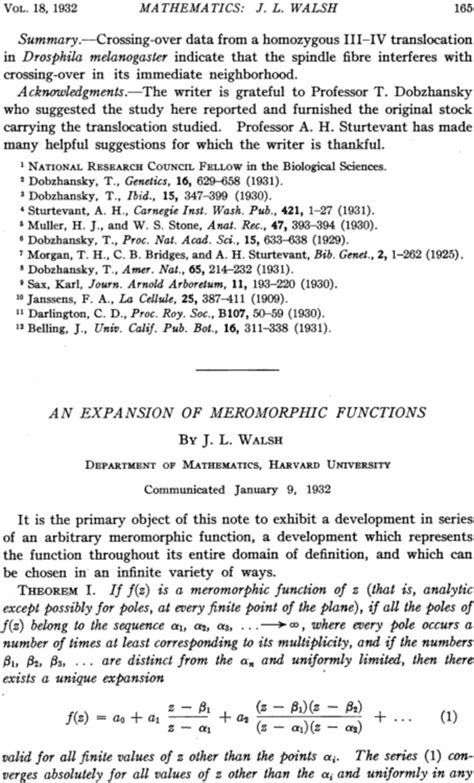 An Expansion Of Meromorphic Functions PNAS
