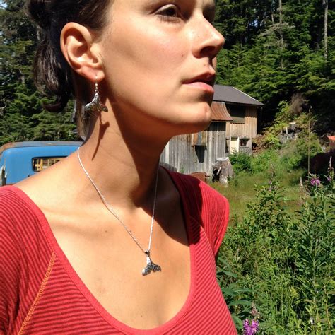 Silver Whale Tail Necklace Alaskan Native Style Up Cycled Eco