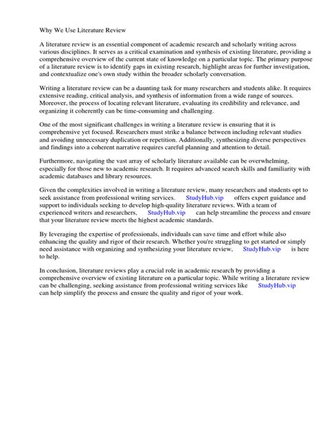 why we use literature review pdf literature review systematic review
