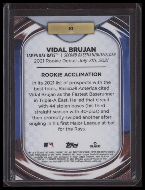 2022 Topps Tribute 2021 Rookies 93 Vidal Brujan Rc For Sale Online