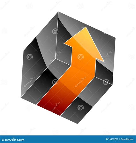 3d black cube with arrow stock vector illustration of black 16133761