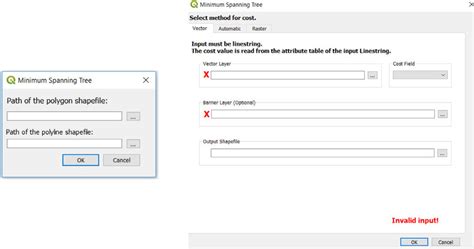 Graphical User Interface Of The Minimum Spanning Tree Plugin In Qgis Download Scientific
