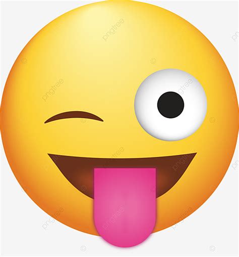 Tongue Out Emoji Clipart Vector Winking Face With Stuck Out Tongue