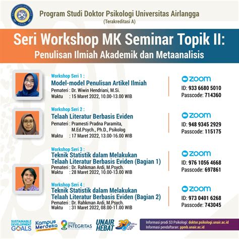 Seri Workshop Mk Seminar Topik Ii Doktor Psikologi Unair