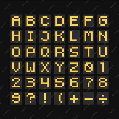 평면 디자인 디지털 디스플레이 글꼴 무료 벡터