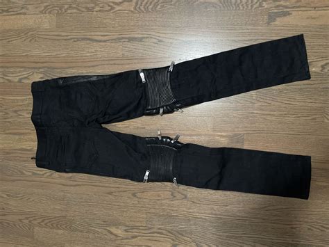 Hedi Slimane Yves Saint Laurent Leather Zipper Biker Jeans Grailed