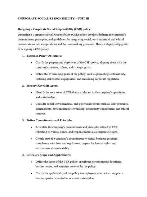 Csr Unit Iii Pdf Corporate Social Responsibility Audit
