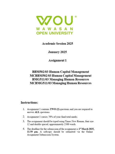 Assignment Hcm And Mhr Jan2025 Pdf Human Resource Management Organizational Behavior