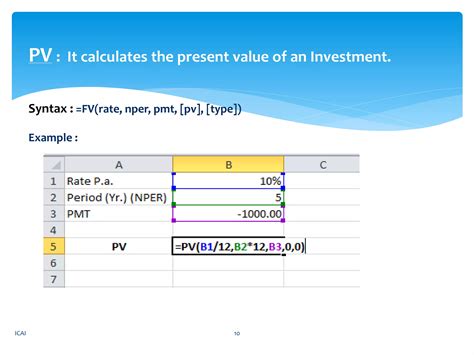 excel functions ppt