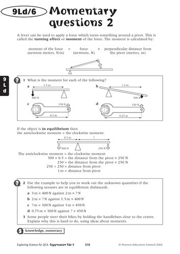 Ks3 Physics Moments Teaching Resources