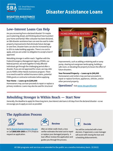 Sba Disaster Assistance Loans Homeowner Pdf Federal Emergency