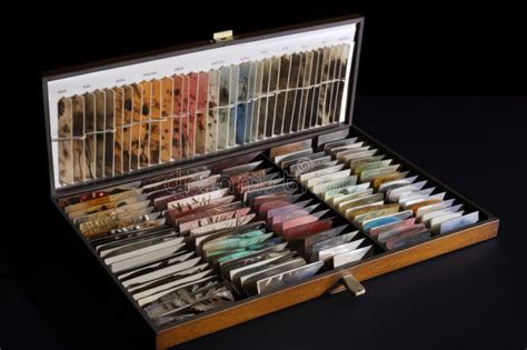 A Series Of Microscope Slides Each With A Different Specimen Or Range